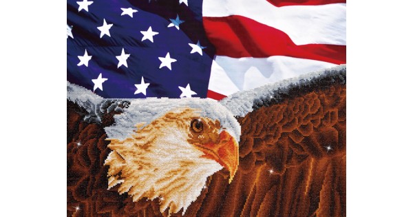 Bald Eagle & Flag - Diamond Art Kit - DD13.003 - Diamond Dotz®