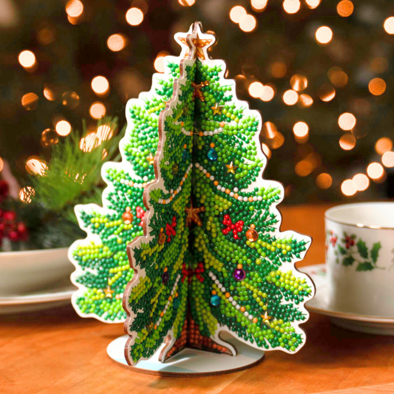 Stand-up Christmas Tree Stars Diamond Painting Kit | Diamond Dotz®